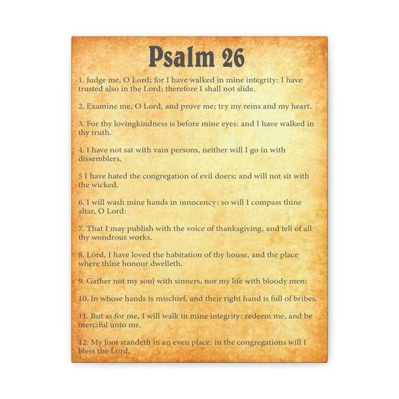 Express Your Love Gifts | Art | Scripture Sign Psalm 26 Chapter Gold Bible Canvas Christian Wall ...